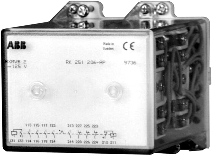 ABB Bistable relay, with flag and push button to the right