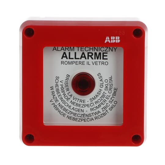 Skříň nouzového vypnutí IP55 100x100x 50mm na omítku rudá LUCA ABB ...