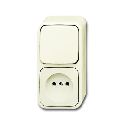 Busch-Jaeger – 2601/6/2300 AP-503 Combination switch with socket Rocker ...